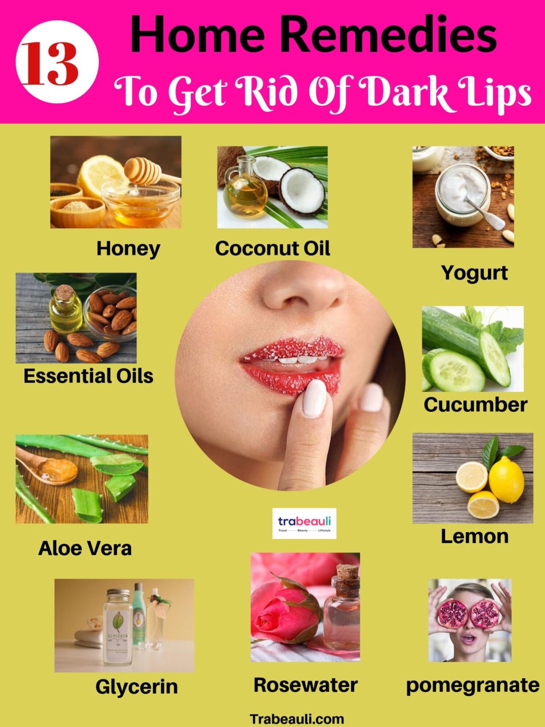 13 Home Remedies For Pink Lips Naturally In a Week At Home | Trabeauli